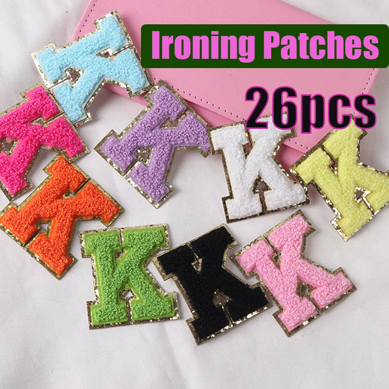 26pcs-5-5cm-Embroidered-Letter-Iron-on-Patch-Chenille-Letter-Patches ...