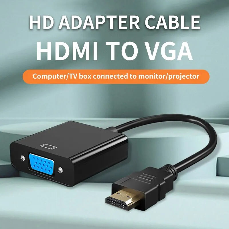 HDMI para conversor VGA cabo com alimentação de áudio, cabo conversor ...