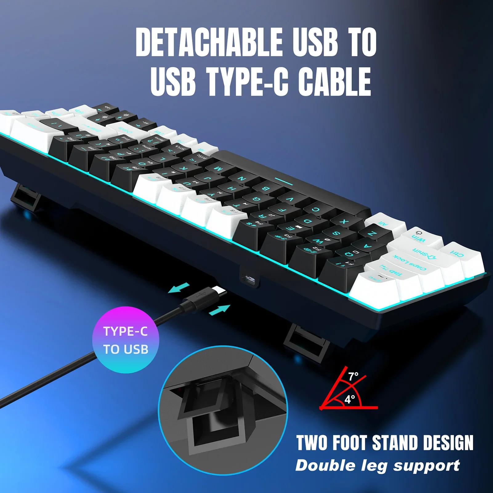 HXSJ V800 Hot-Swappable 68-Key Mechanical Keyboard