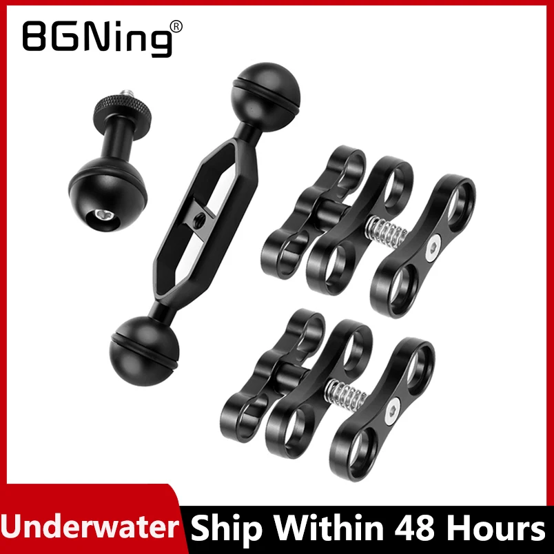 Aluminum-Alloy-Scuba-Diving-Light-Torch-Dual-Ball-Joint-Arm-And-2 ...