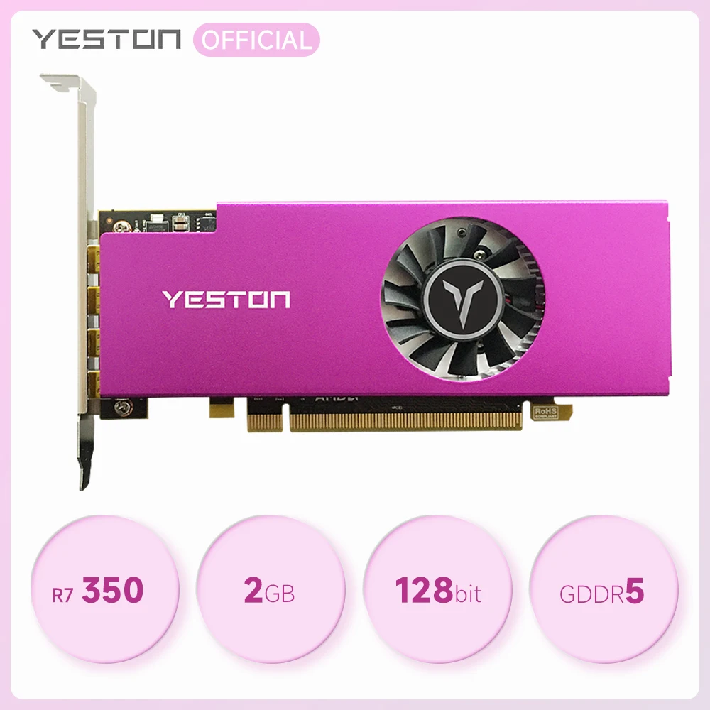 Yeston Radeon Mini R7 350-2gd5 Gpu Amd 4gb 128bit Gddr5 Gaming Desktop ...