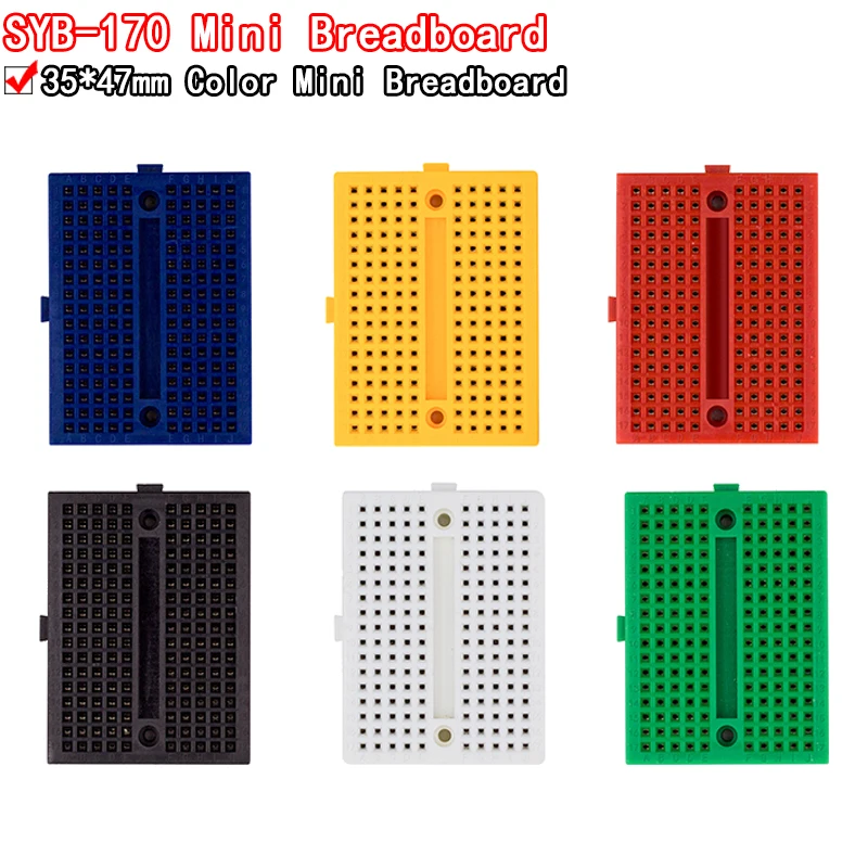 SYB-170 Mini Solderless Prototype Breadboard 170 Tie-points 35*47*8.5mm ...