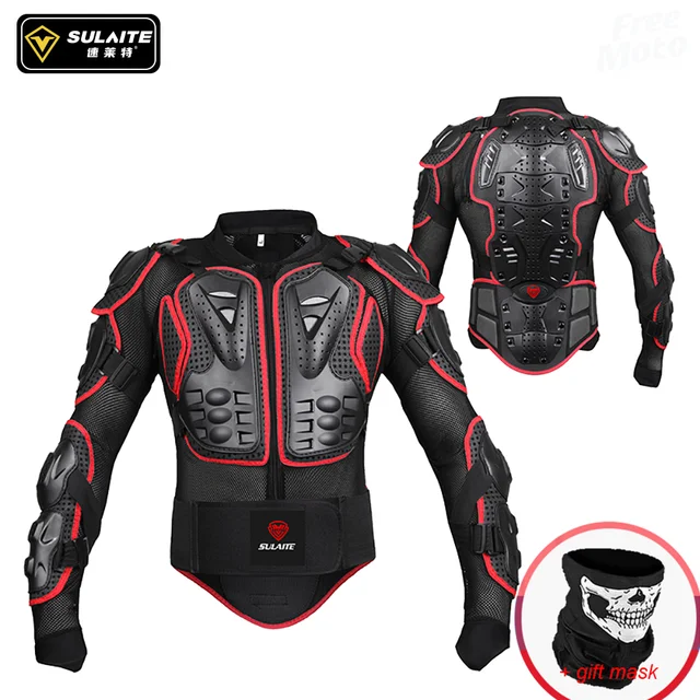 SULAITE Motorcycle Jacket Men Armor Motocross Knee Pads Full Body ...