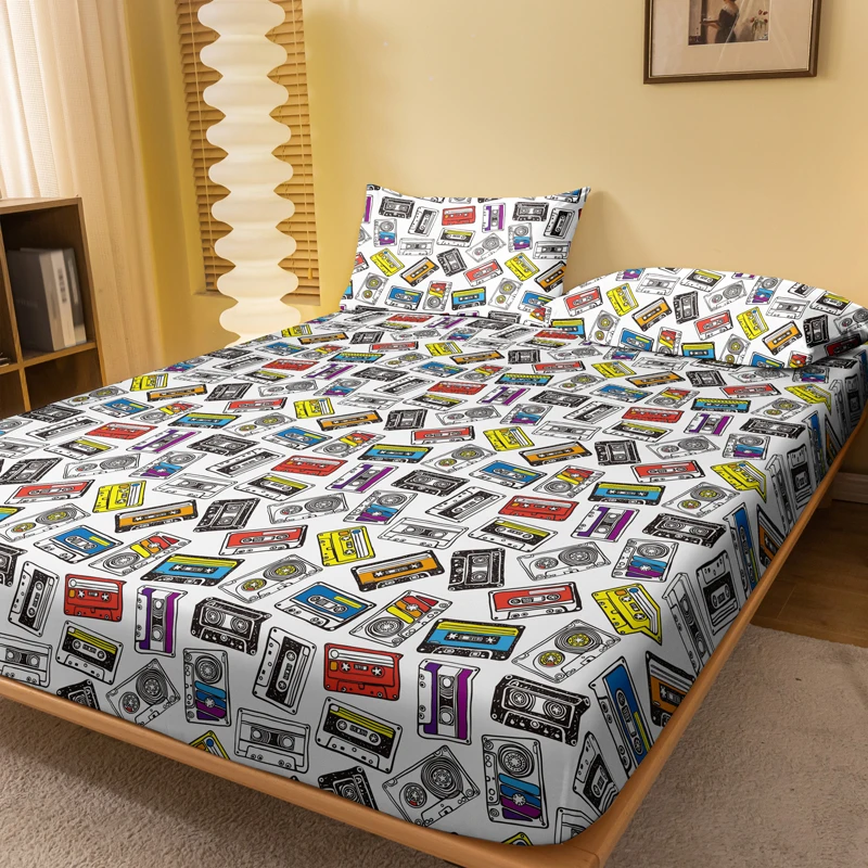 1-set-of-magnetic-tape-patterned-frosted-bed-sheets-bedroom-printed-bed ...
