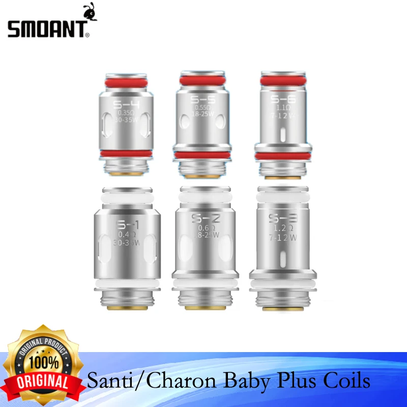 3pcs/Pack Smoant Santi / Charon Baby Plus Coils S1 S2 S4 S5 S6 Santi ...