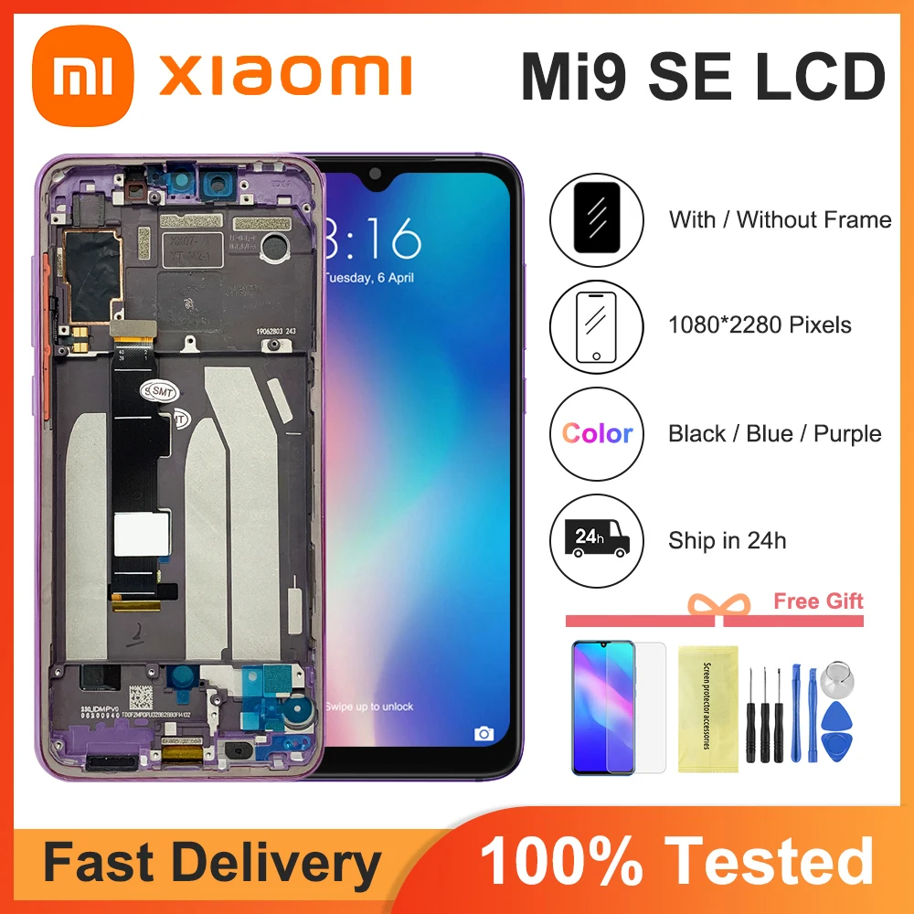 5.97'' Original For Xiaomi Mi 9 Se Mi9 Se Lcd Display Screen With Frame ...