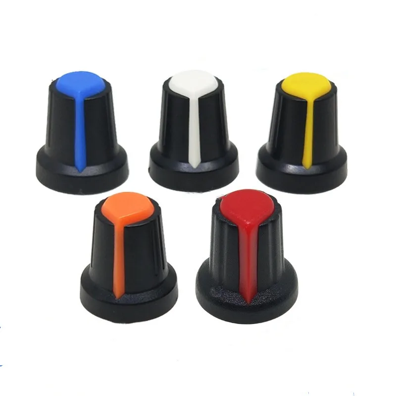 10pcs-6mm-Shaft-Hole-Dia-Plastic-Threaded-Knurled-Potentiometer-Knobs ...
