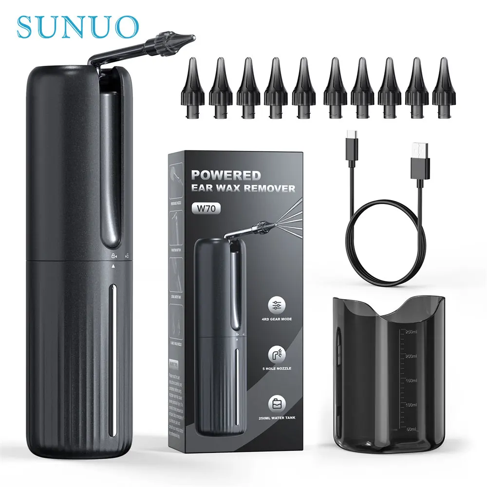 Water Powered Ear Cleaner Earwax Removal Tool with 4 Pressure Setting ...