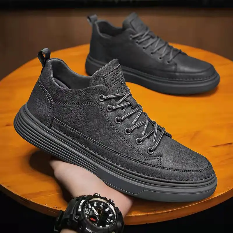 Men Leather Casual Shoes Fashion Soft Sports Shoes Brand Designer ...
