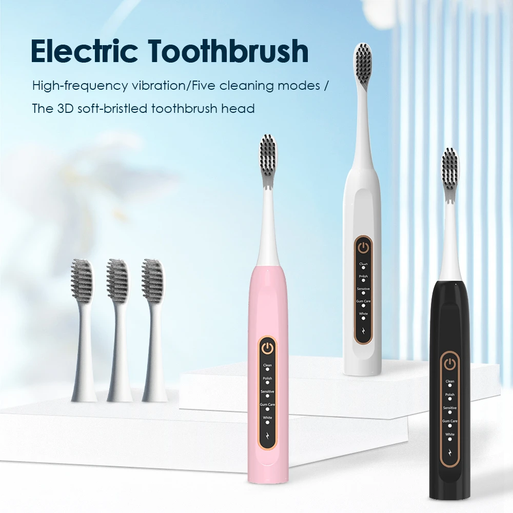 Sonic Electric Toothbrush USB Charge Rechargeable Tooth Brush Washable ...