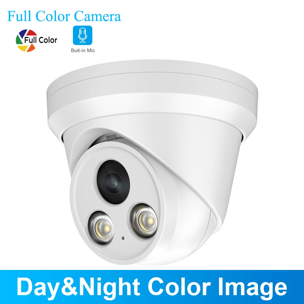 4k Hd Ip Camera Poe Full Color 8mp 5mp Colorvu Built-in Mic Motion ...