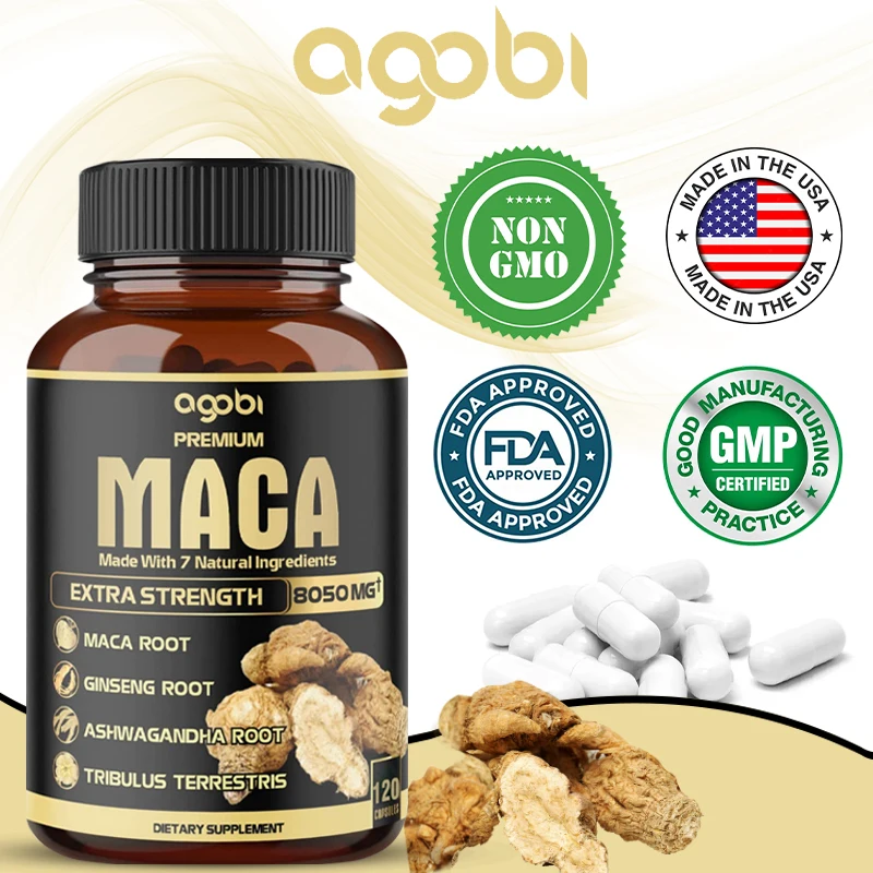 Premium Maca Root Capsules 8050mg - Contains Ashwagandha, Ginseng ...