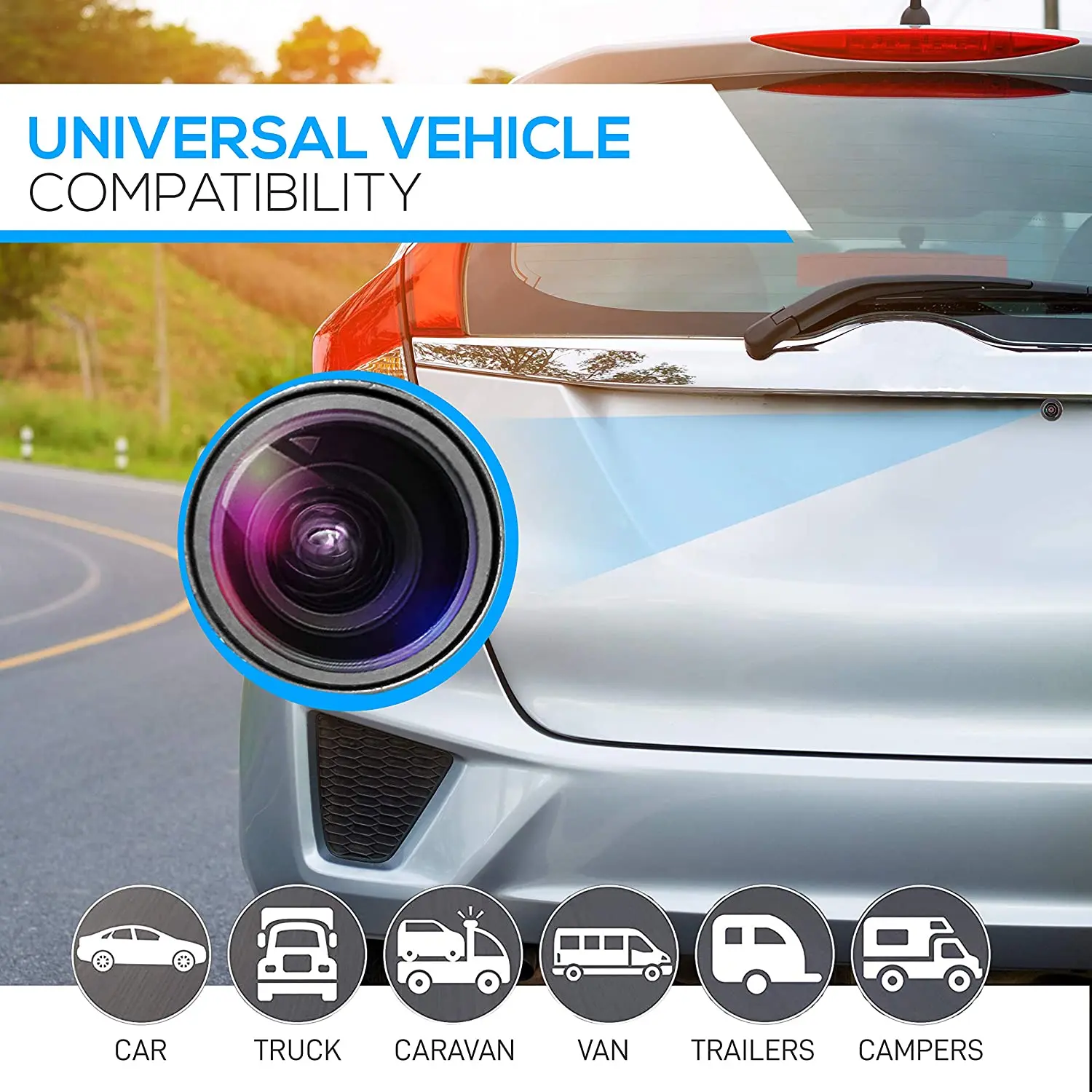 Dashcam rearview camera 5 hole car navigation butterfly reversing image ...