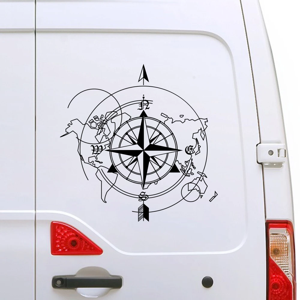 Car-Compass-World-Map-Wall-Sticker-For-Caravan-Camper-Van-Motorhome ...