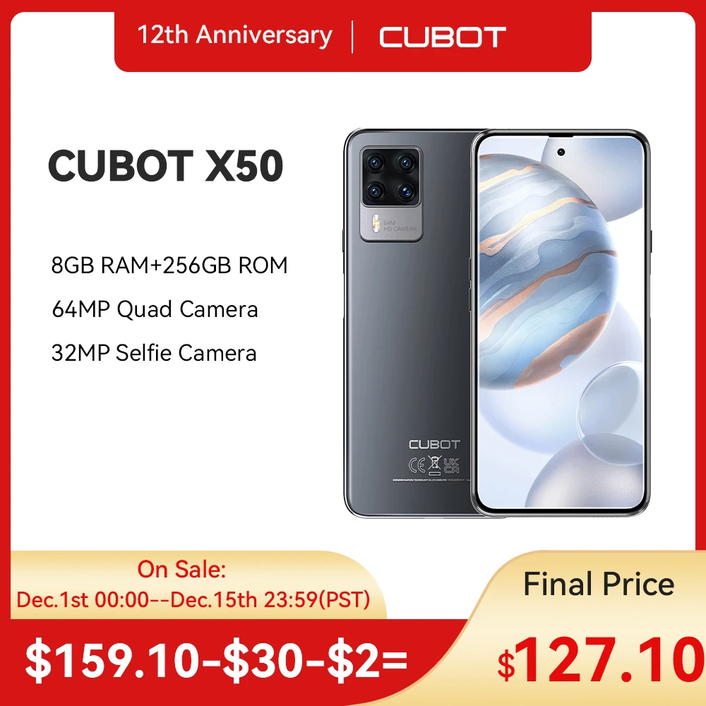 Cubot-X50-Smartphone-64MP-Quad-Camera-8GB-128GB-6-67-FHD-Large-Display ...