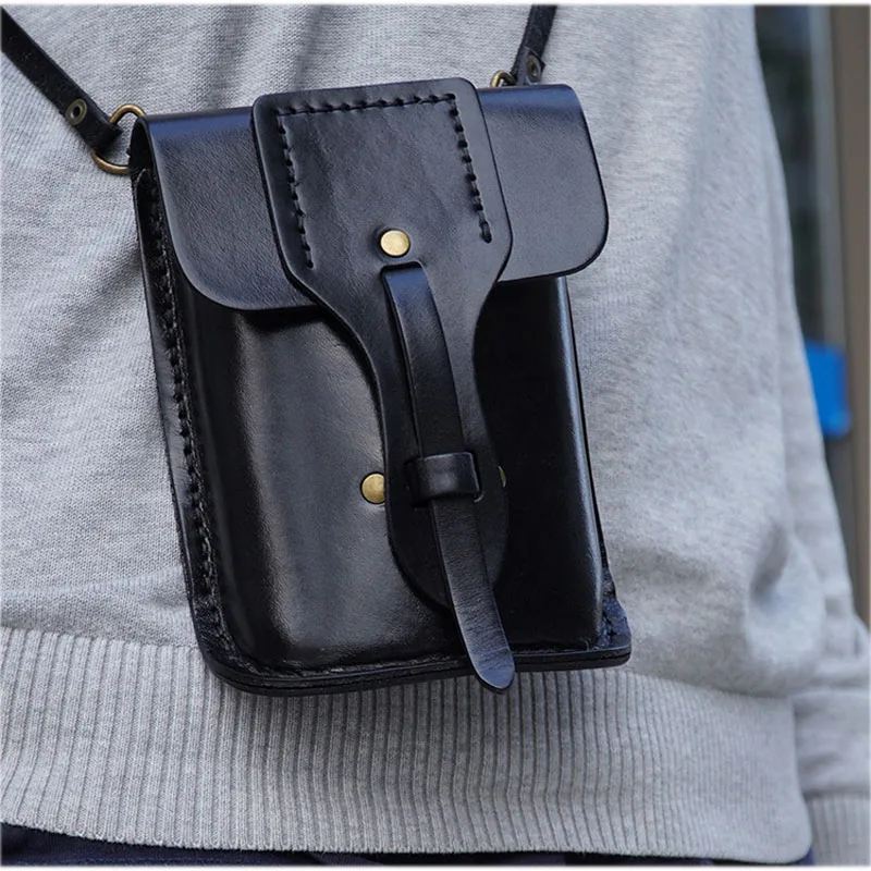 Mobile-Phone-Leather-Belt-Sling-Bag-Runner-Waist-Sling-Pockets-Multi ...