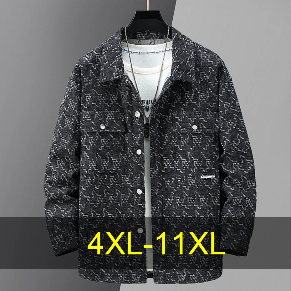 11XL 10XL Plus Size Jackets Men Spring Autumn Cargo Jacket Coat Vintage ...