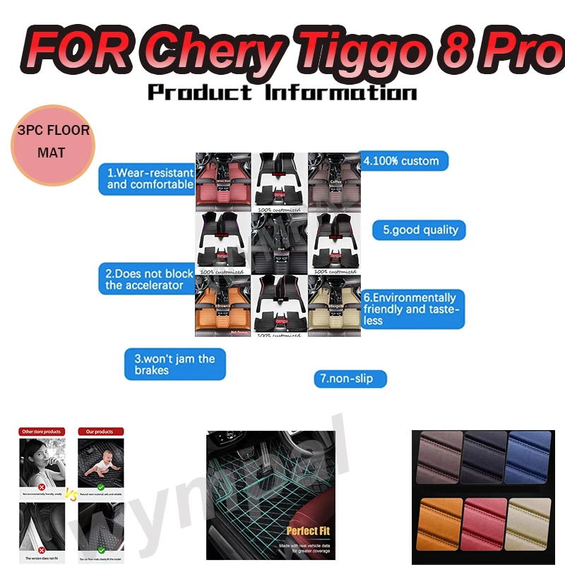LUXURY Car Floor Mats For Chery Tiggo 8 Pro Five Seats 2022-2024 23 ...