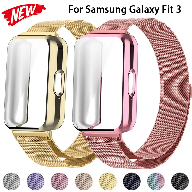 TPU Case+Milanese Strap For Samsung Galaxy Fit 3 Stainless Steel ...