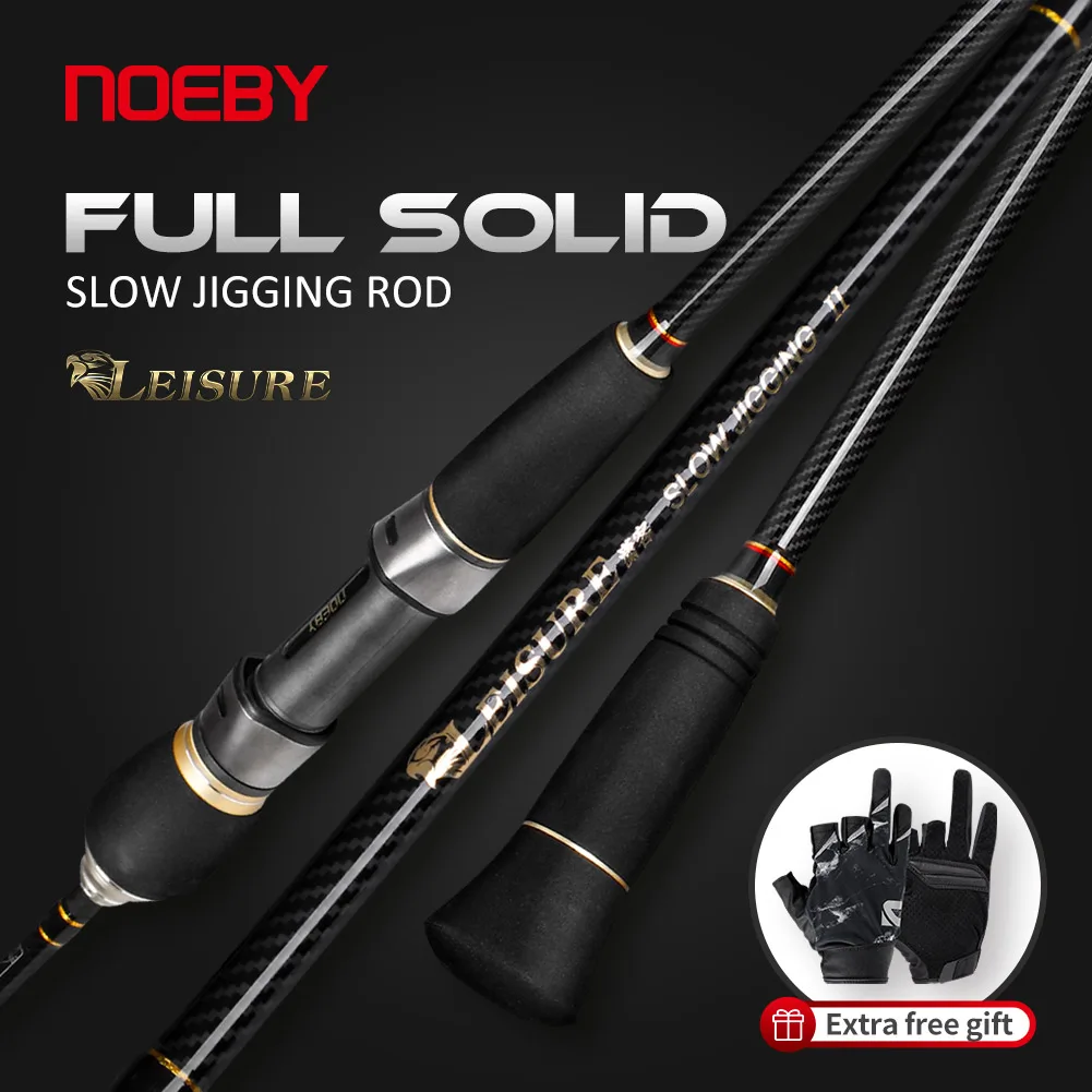 Noeby 풀 솔리드 슬로우 지깅 낚싯대, 고감도 스피닝 베이트캐스트, 2 섹션 바닷물 낚싯대, 1.83m, 1.96m, M ...