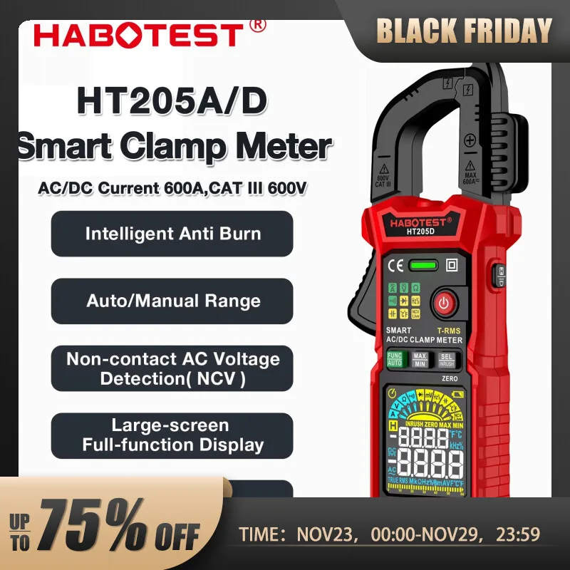 HABOTEST-Digital-Clamp-Meter-Alcance-Autom-tico-Mult-metro-True-RMS-NCV ...