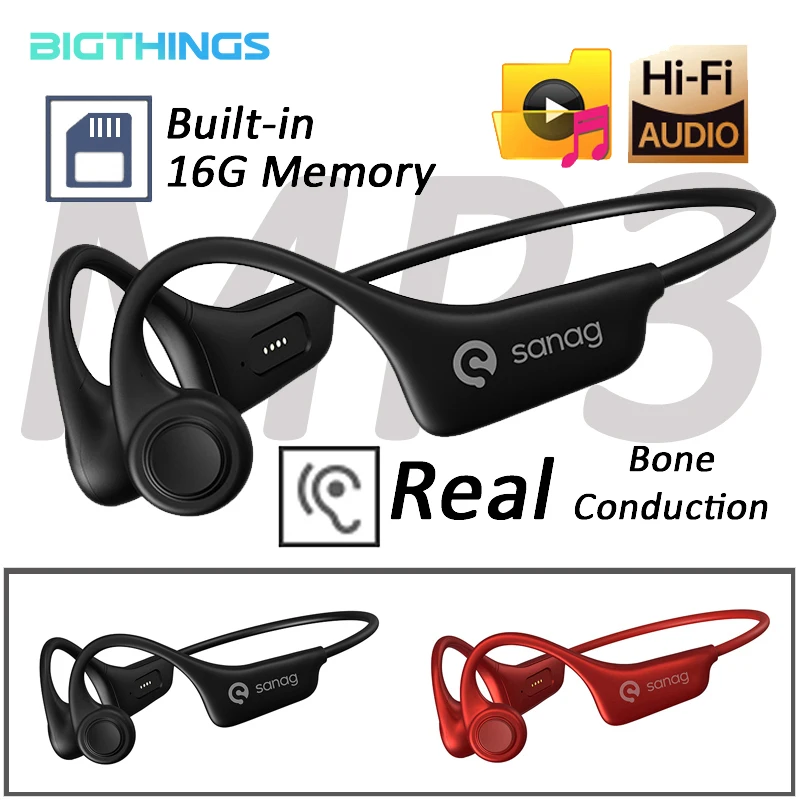 Mp3 플레이어 골전도 이어폰 블루투스 5 0 무선 헤드폰 스포츠 헤드셋 Hifi 16g 메모리 달리기 라이딩용