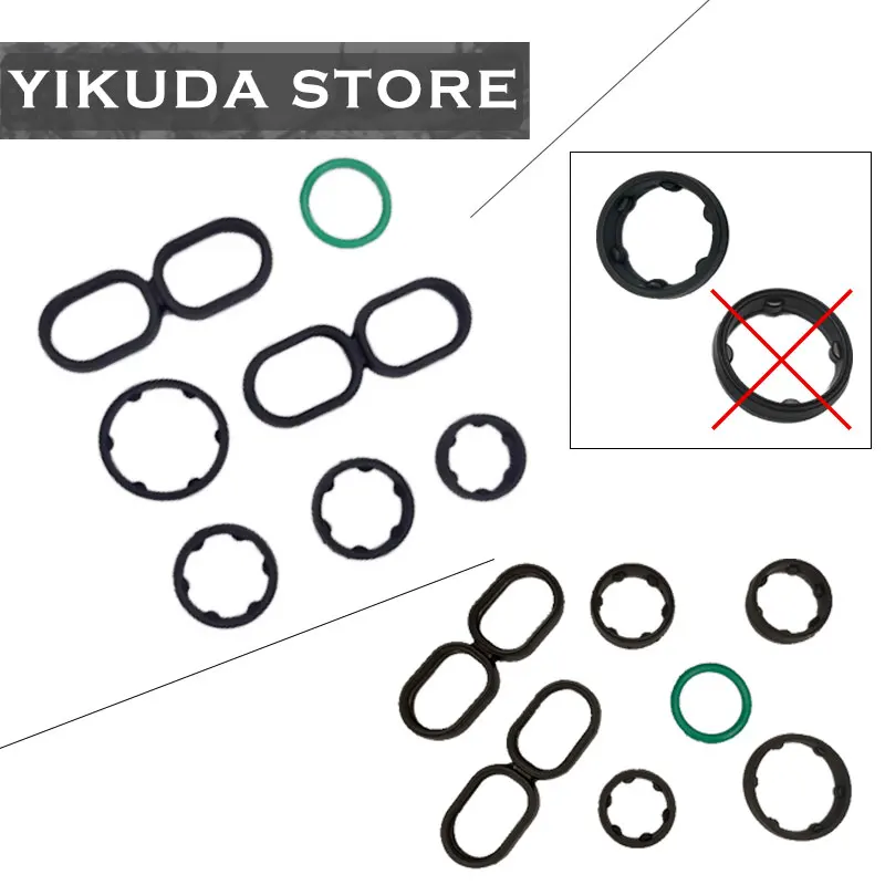 68191356AA Set Of 7 Engine Oil Cooler Filter Intake Seal For Chrysler ...