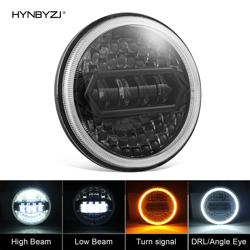 HYNBYZJ-7-Inch-500W-Round-Led-Headlight-White-Hi-Low-Beam-DRL-54-Small ...