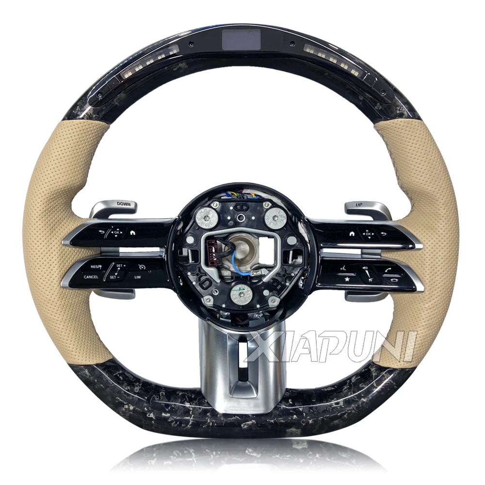 LED Forged Carbon Fiber Steering Wheel For Benz Mercedes AMG SL 2022 ...