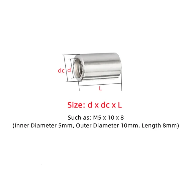 Threaded Inserts 10pcs Stainless Steel Threaded Sleeves - 5mm Diameter ...