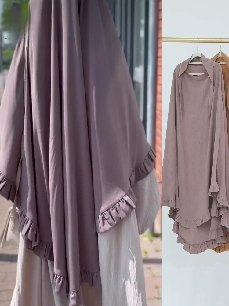 ramadan Long Khimar hijab Eid Muslim Long Headcarf Women One Piece ...