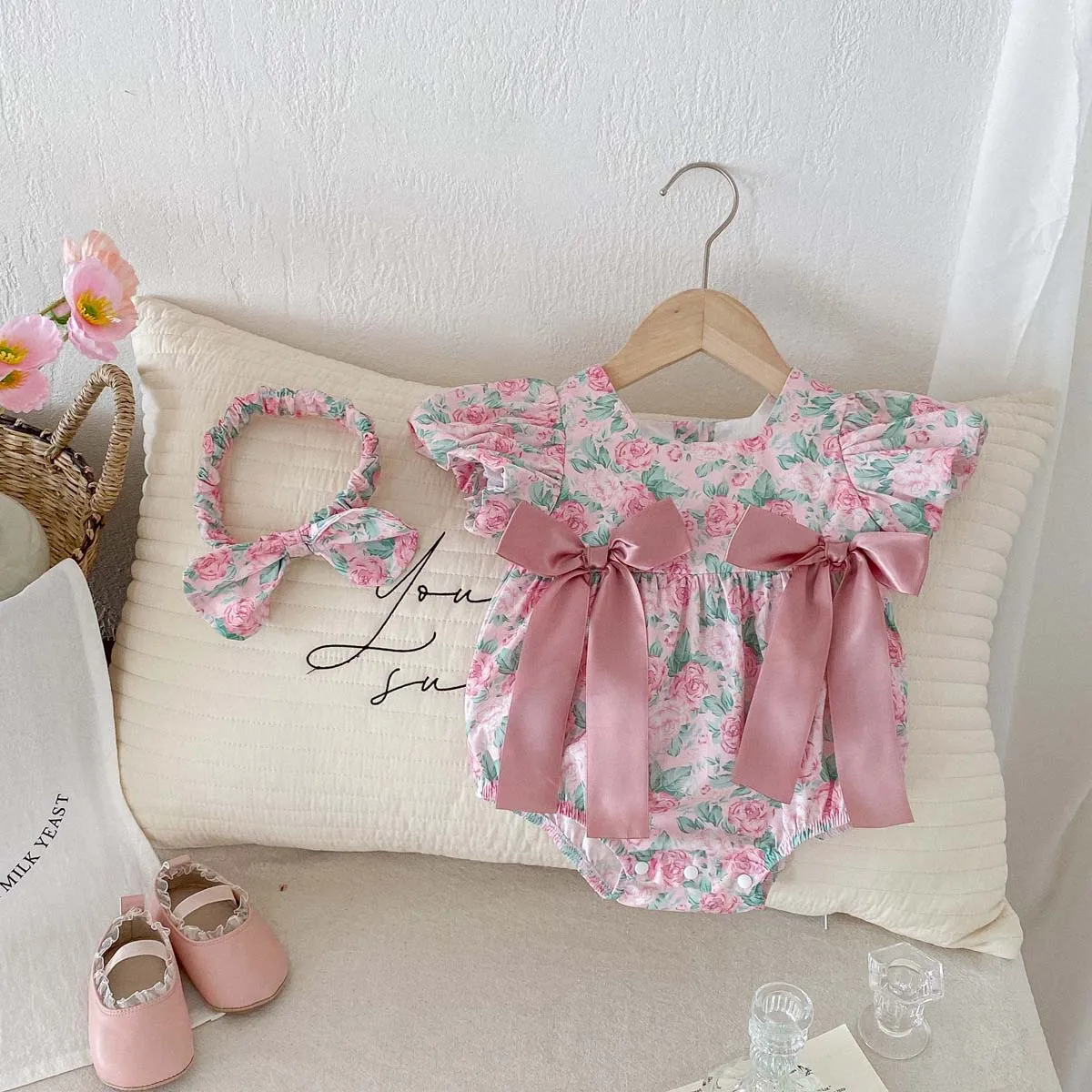 Romper-de-flor-doce-para-beb-Macac-o-com-Headband-Roupas-doces-da ...