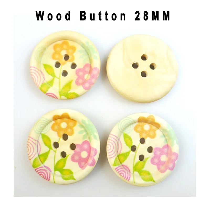 20PCS-28MM-Dyed-Wooden-Flower-Buttons-Coat-Decoration-Bowl-Button ...