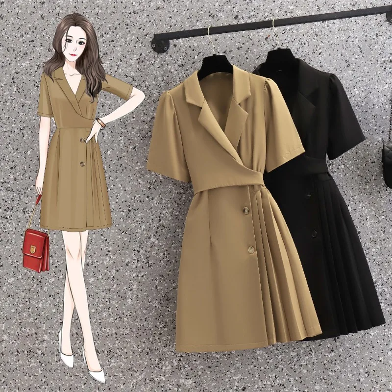 Short-Sleeve-Dress-for-Women-Fat-Girl-Western-Sle-Waist-Hugging ...