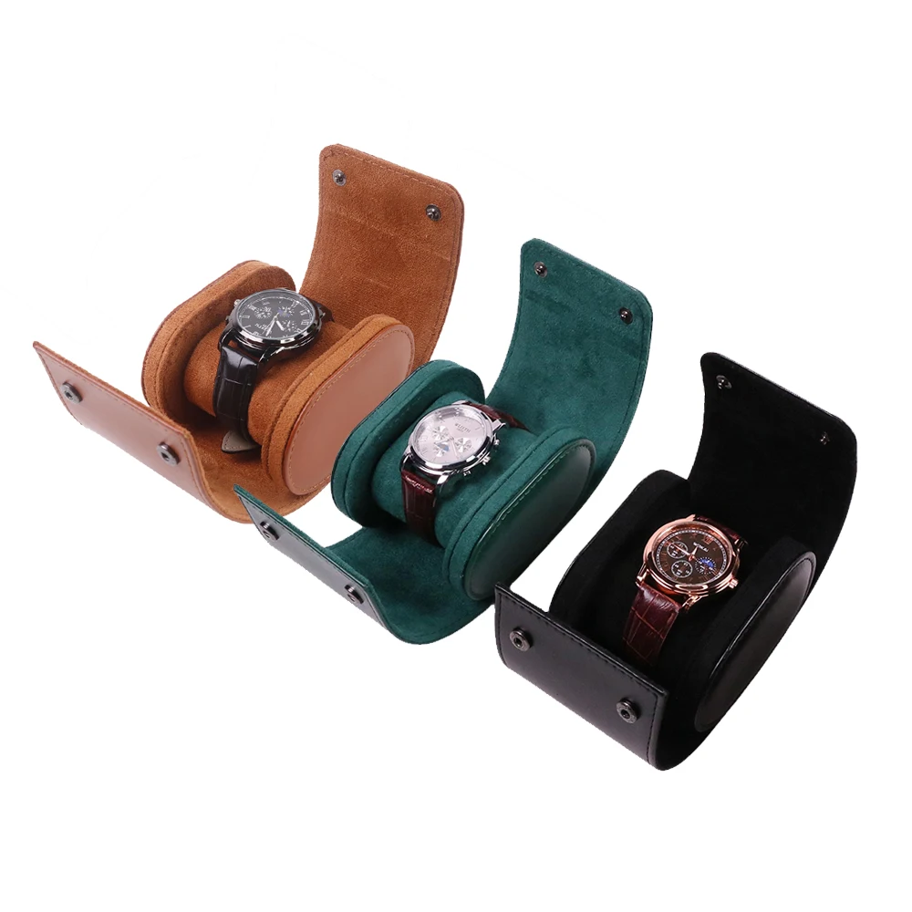 Luxury Wholesale PU Leather Portable Single Watch Travel Roll Organizer ...