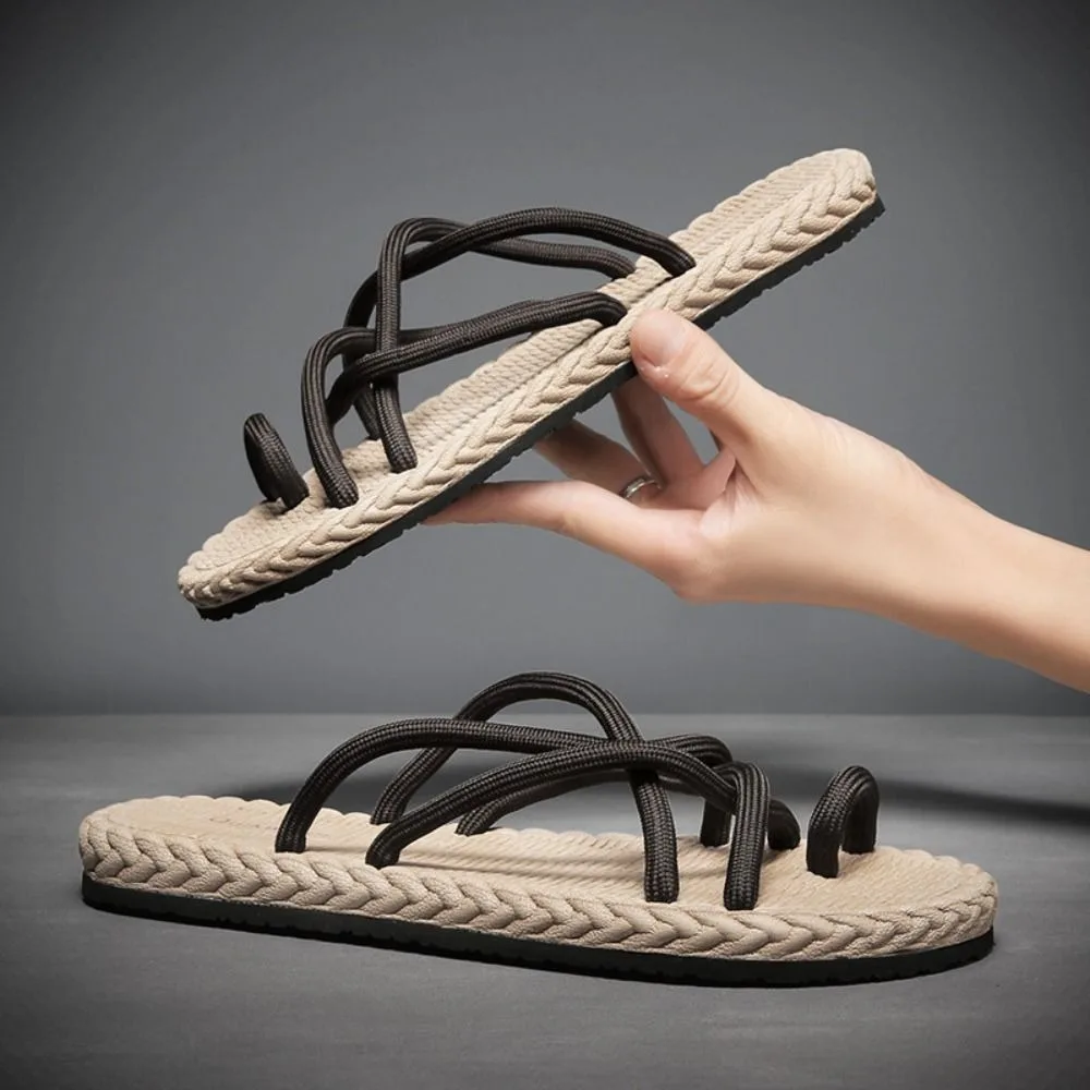 All Match EVA Outer Wear Shoes Personality Soft Braided Rope Flats ...