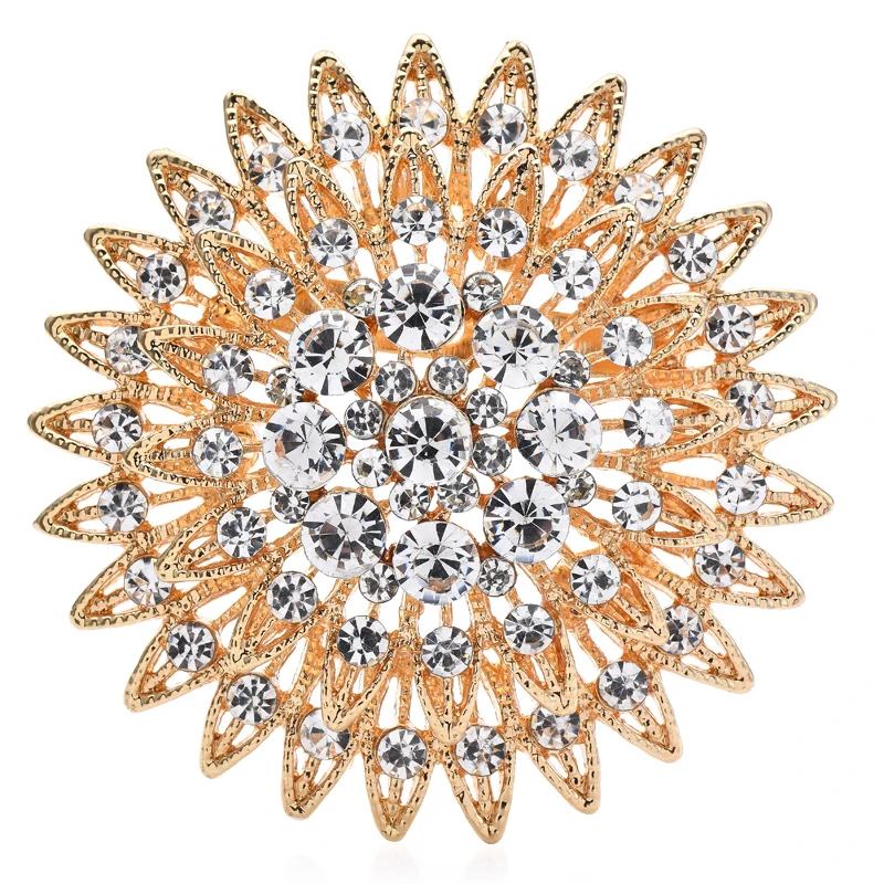 Rhinestone Office Brooch Pin | Round Rhinestone Brooches | Women Brooch ...