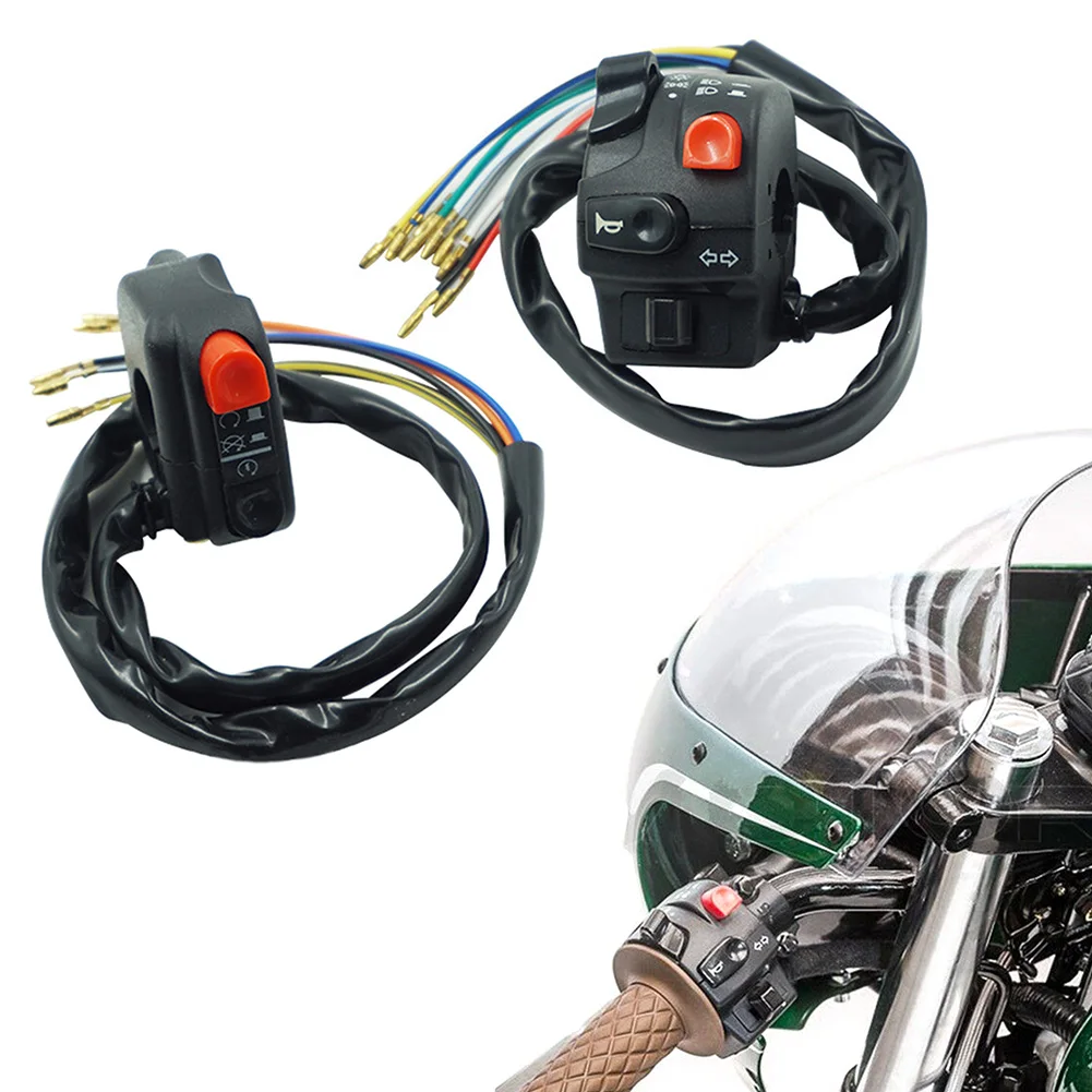 7-8-22MM-Motorcycle-Horn-Button-Turn-Signal-Electric-Fog-Lamp-Light ...