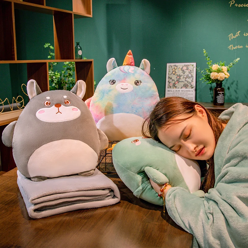 Cartoon-Animal-Pillow-Blanket-Cartoon-Three-in-One-or-Two-Multi ...