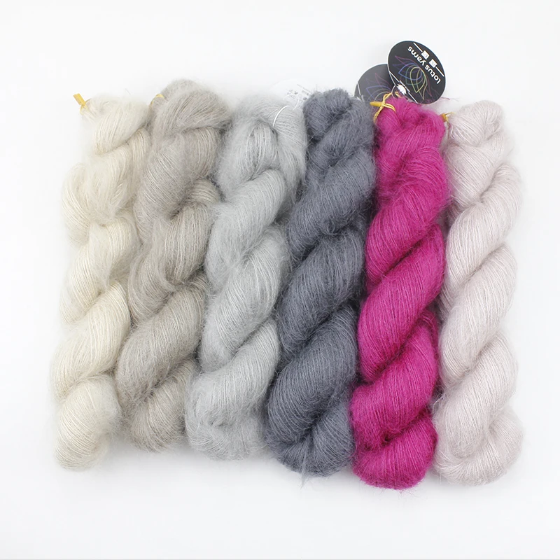50g-Soft-Silk-Mohair-Yarn-Hand-Knitting-Crochet-DIY-Sweater-Shawl-Scarf ...