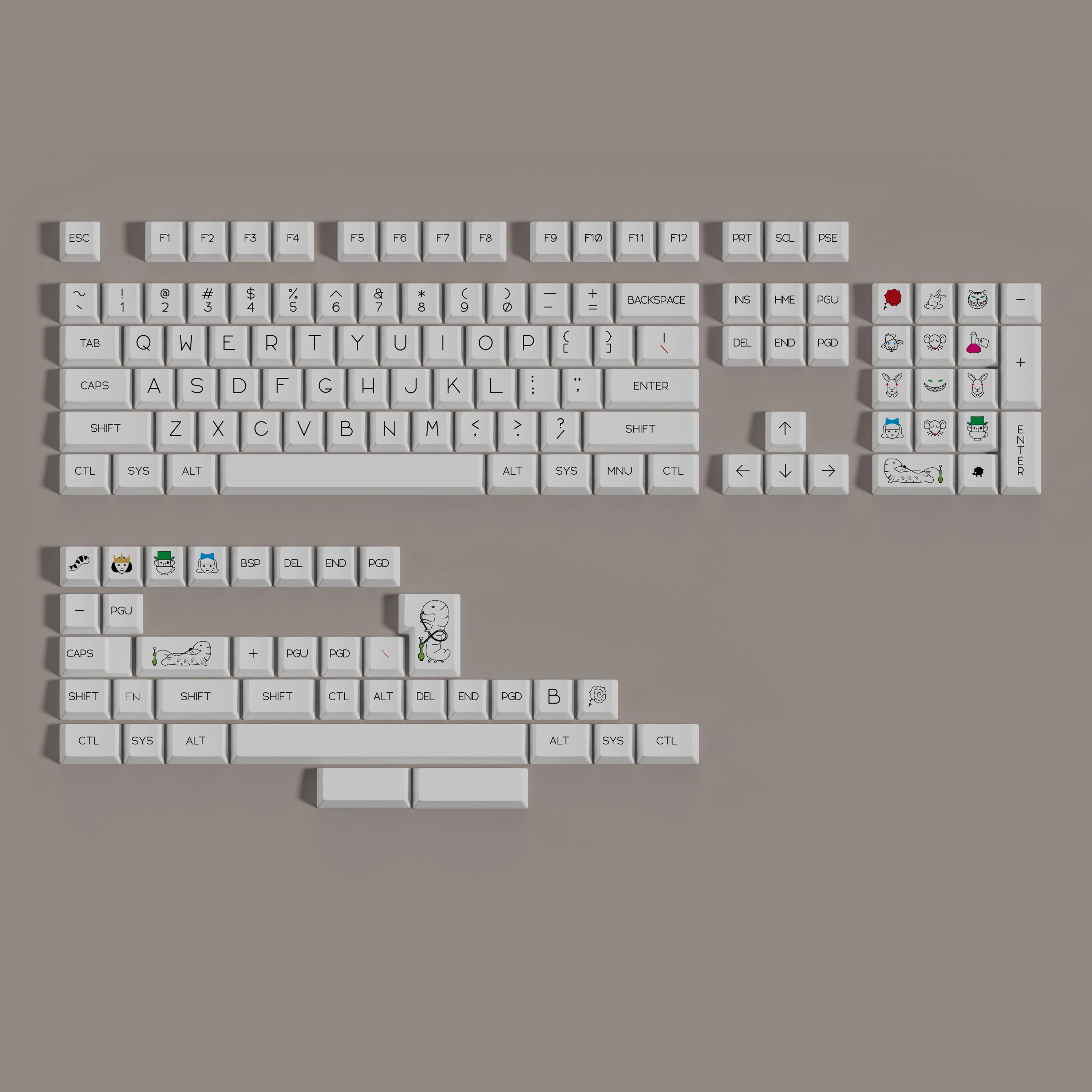 1 Set GMK Redacted PBOW Honor 2048 Alice French AZERTY Keycaps PBT Dye ...