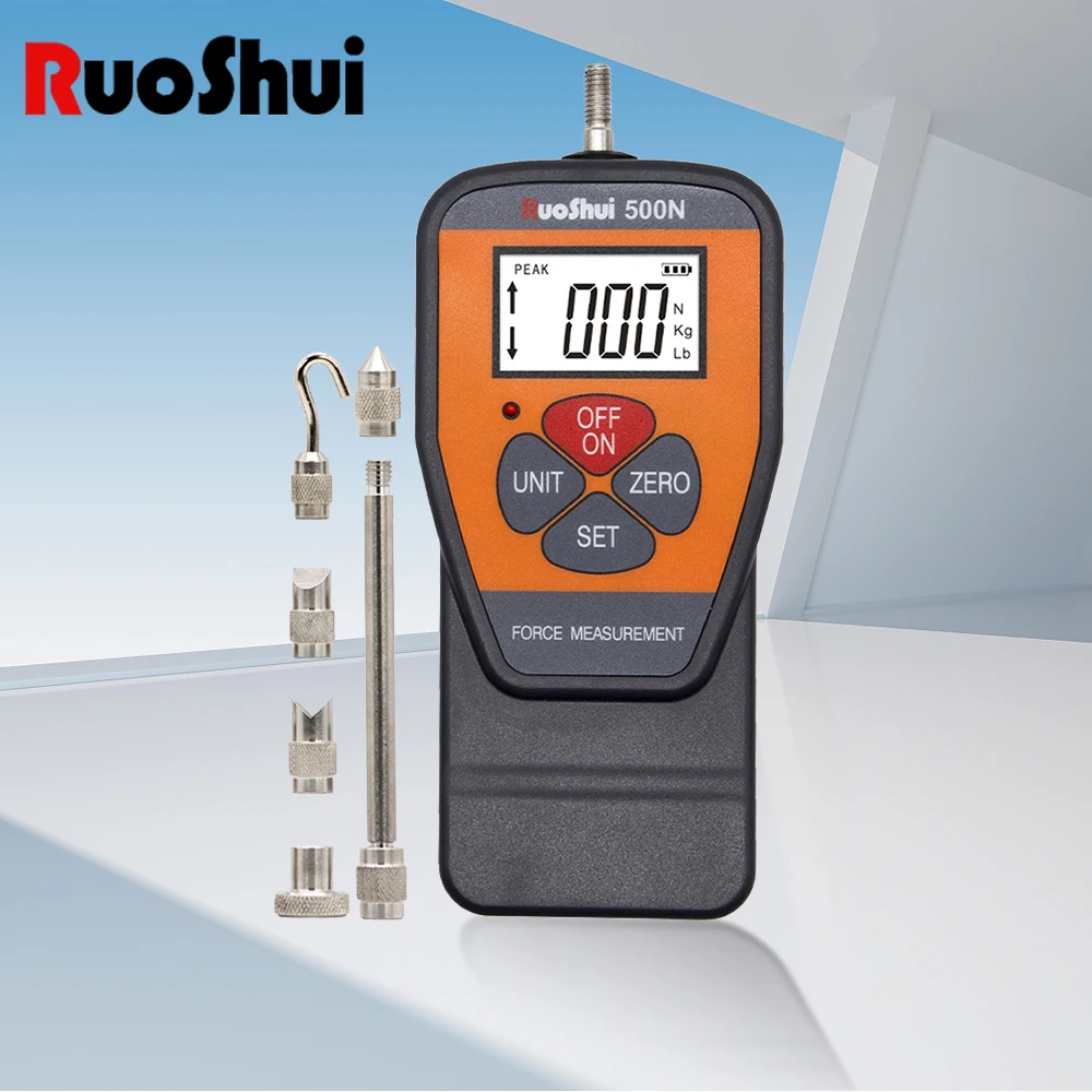 RuoShui-Medidor de fuerza Digital, dinamómetro portátil con prensa de alta precisión, pantalla ...