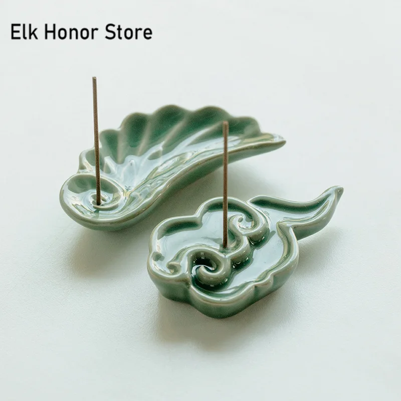 Boutique-Yue-Kiln-Celadon-Incense-Insert-Holder-Embossed-Leaf-Feather ...