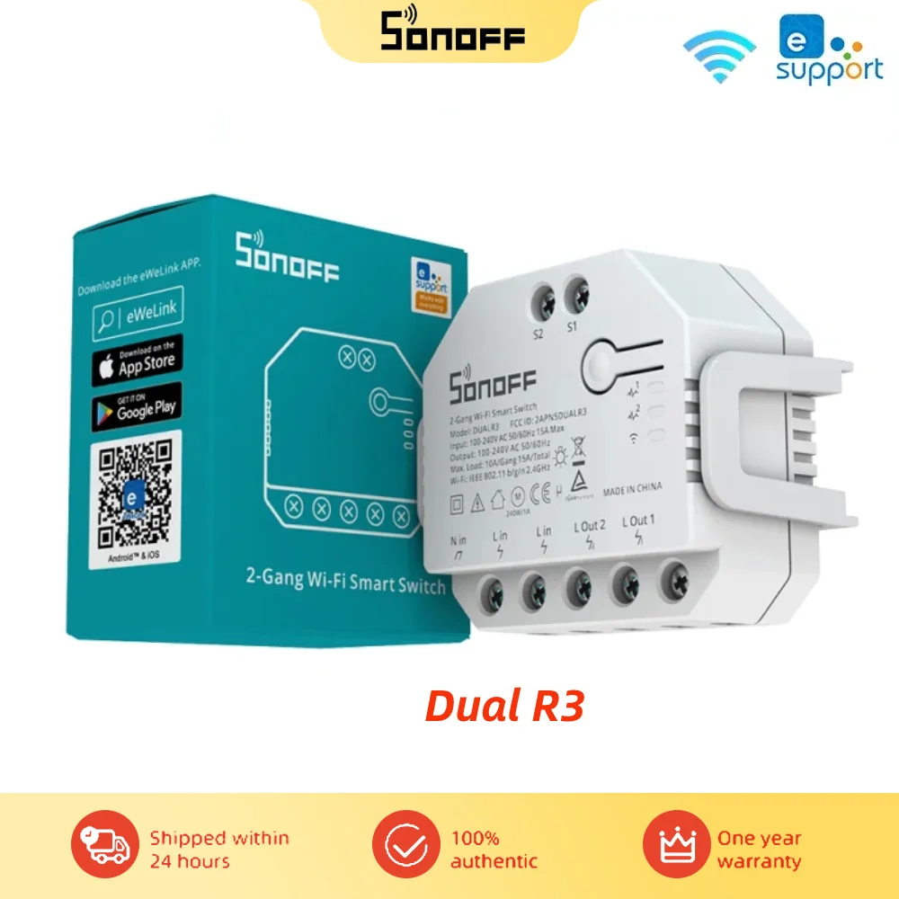 SONOFF-Dual-R3-Smart-WiFi-Switch-2-Way-Control-Power-Metering-2-Gang ...