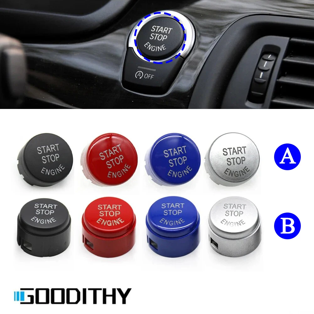 New Car Engine START Button Replace Cover STOP Switch Accessory Key ...
