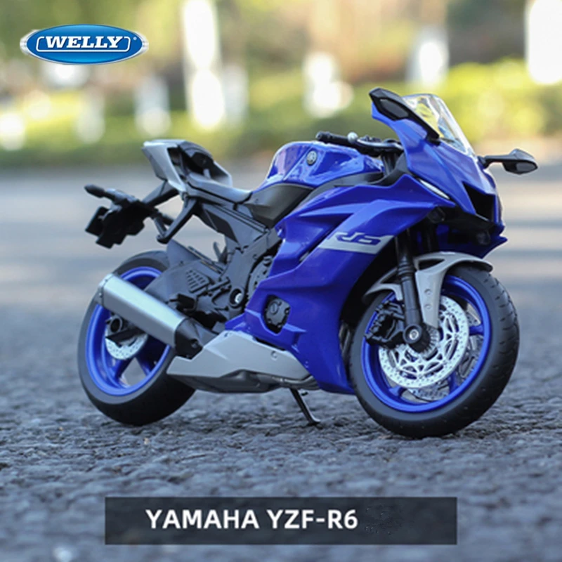 Welly 1:12 Yamaha YZF R6 Alloy Racing Motorcycle Model Simulation ...
