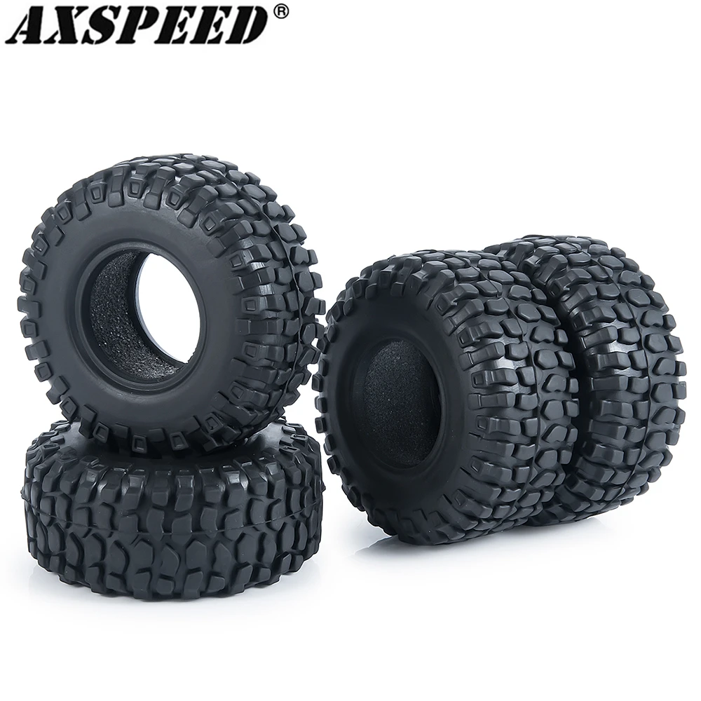 AXSPEED 4PCS 1.0" All Terrain Tyres Soft Rubber Tires for 1/24 RC ...