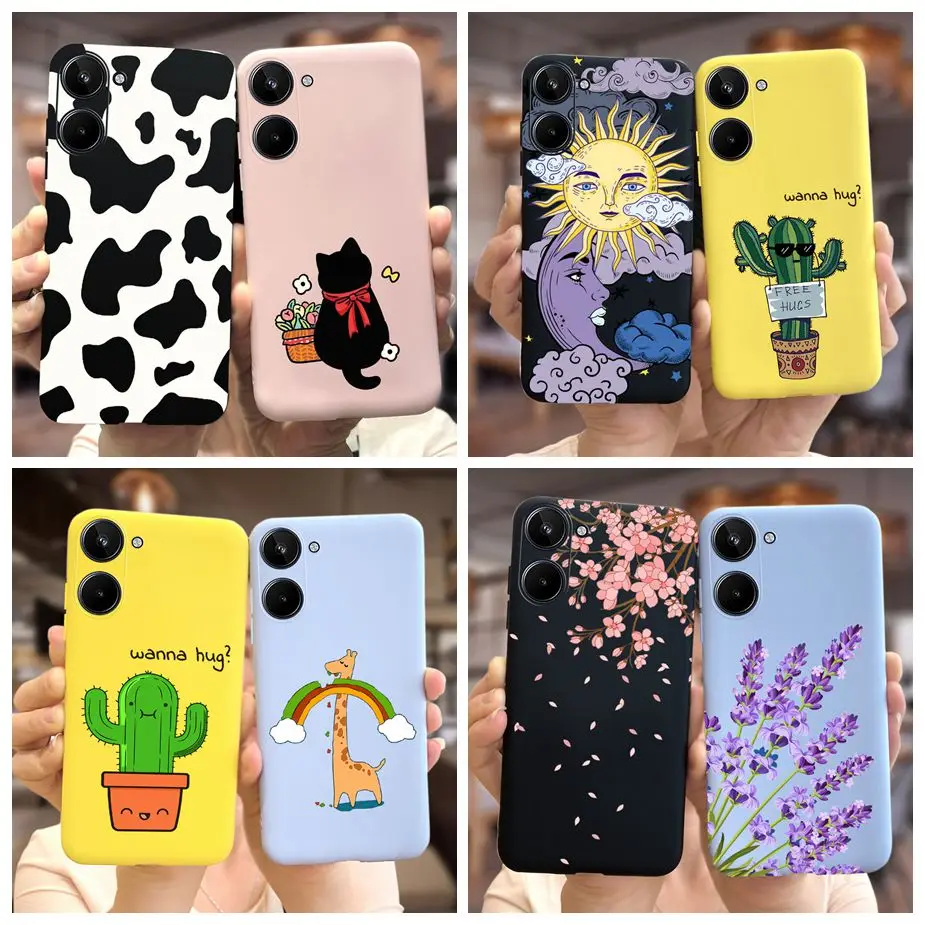 For Realme 10 4G Case Cute Candy Painted Cover Soft Silicone Phone Case ...