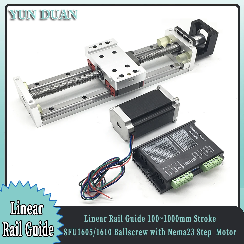 Linear-Rail-Guide-100-1000mm-Stroke-SFU1605-1610-Ballscrew-1-2-2-3Nm ...