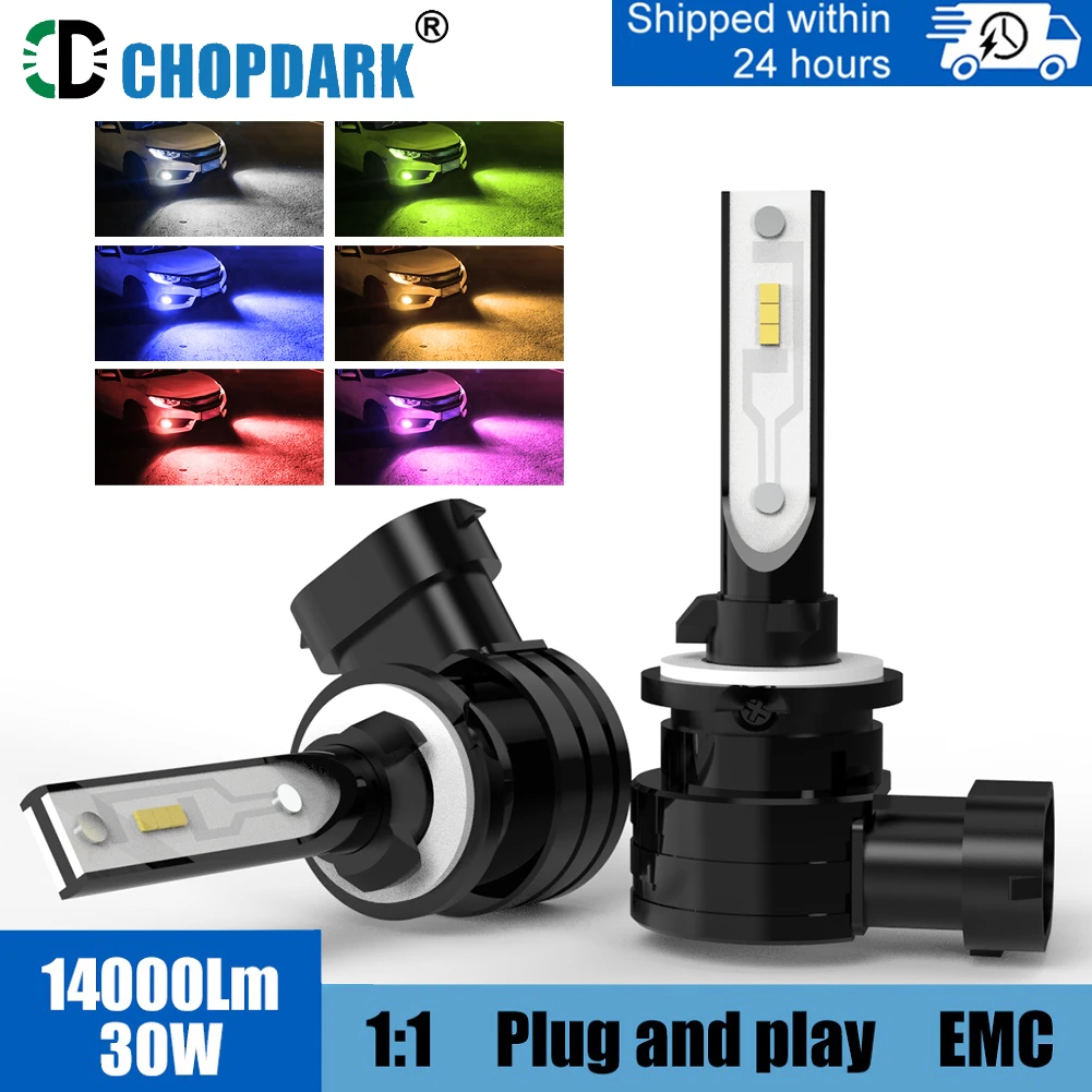 LED 880 881 886 894 H27 Car Headlight Bulb Fog Lamp CSP 30W White Blue ...